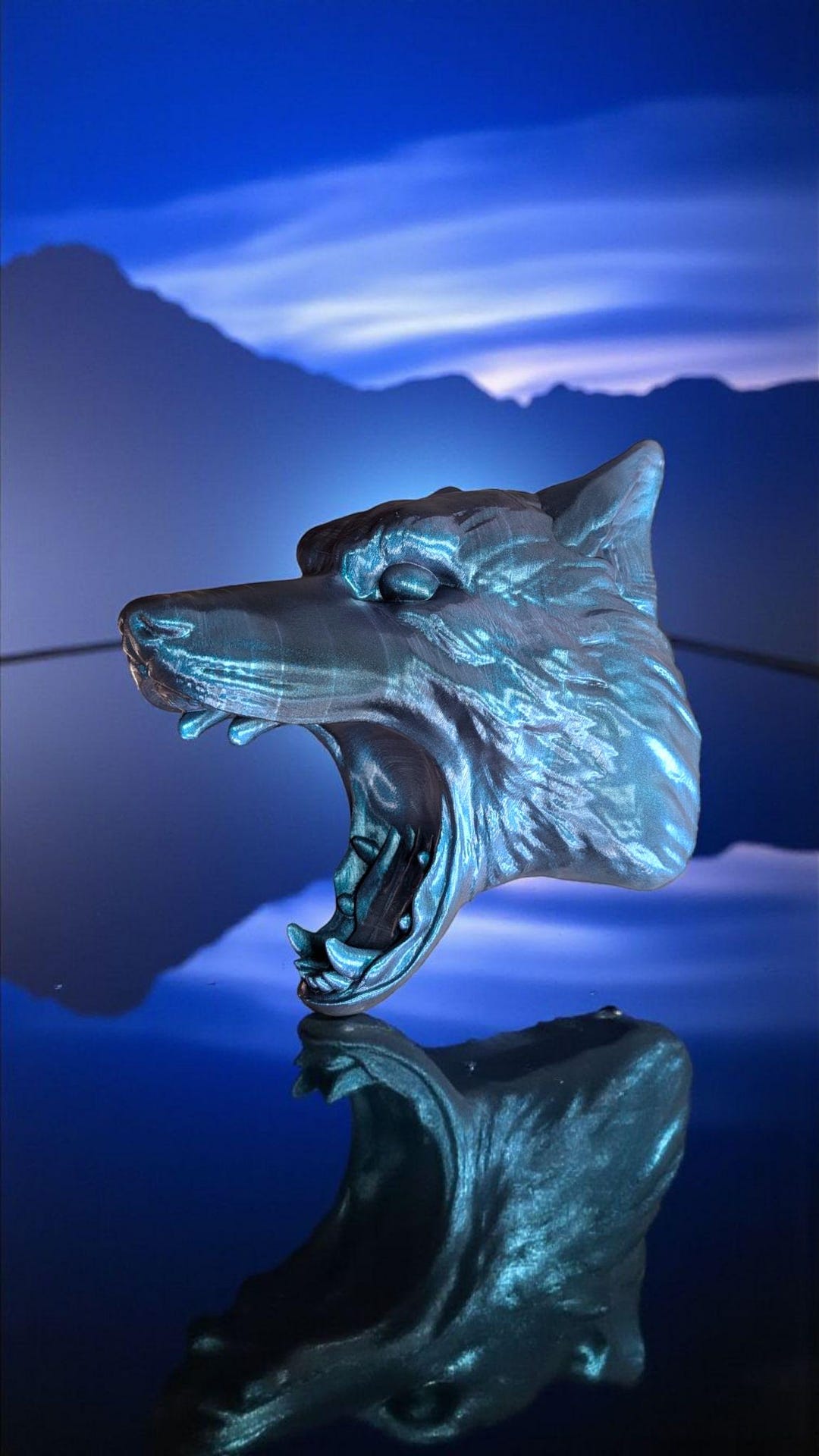 Large Wolf Head Wall Mount Display for Fantasy Nature Enthusiast Custom ...