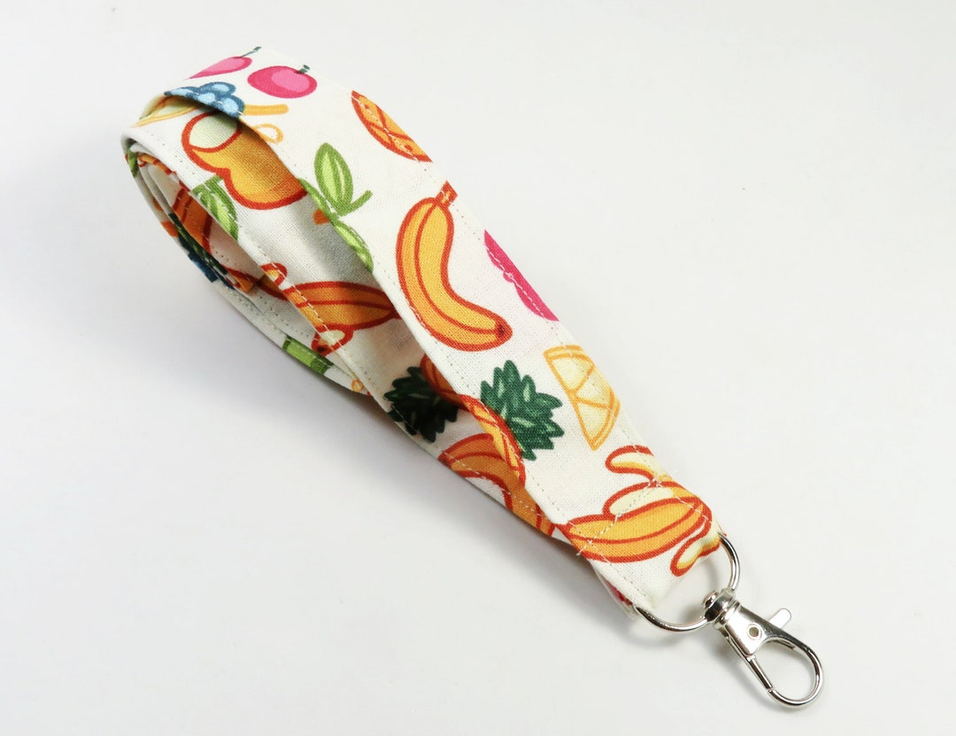 FRUITS Fabric Lanyard, Fruits Badge Holder, Banana Badge Holder ...