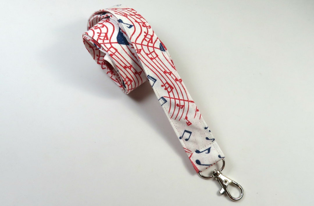 MUSIC Fabric Lanyard, Music Badge Holder, Patriotic Badge Holder ...
