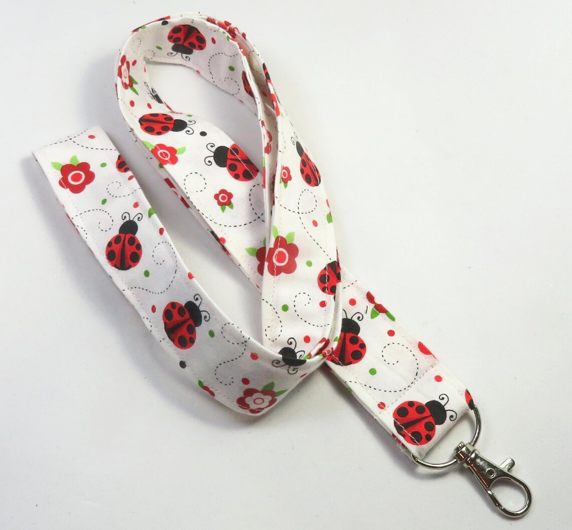 LADYBUG Fabric Lanyard, Beautiful Badge Holder, Cute Bug Lanyard - Etsy