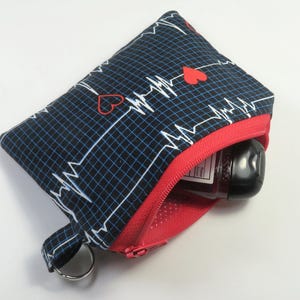 HEART Ekg Fabric Bags, Zipper Bags, Coin Purse, Zipper Pouch, Beautiful ...