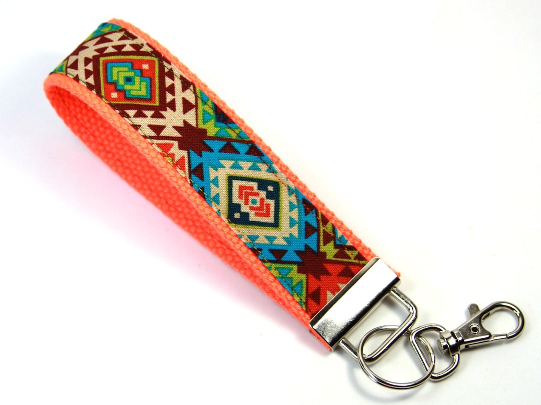 AZTEC Fabric Key Fob, Fabric Keychain, Fabric Wrist Key Chain, Aztec ...