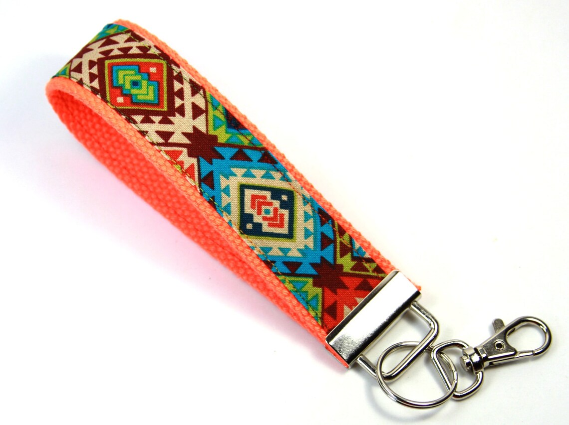 AZTEC Fabric Key Fob Fabric Keychain Fabric Wrist Key Chain - Etsy