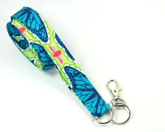 BUTTERFLY Fabric Lanyard Bug Badge Holder Butterfly Lanyard | Etsy
