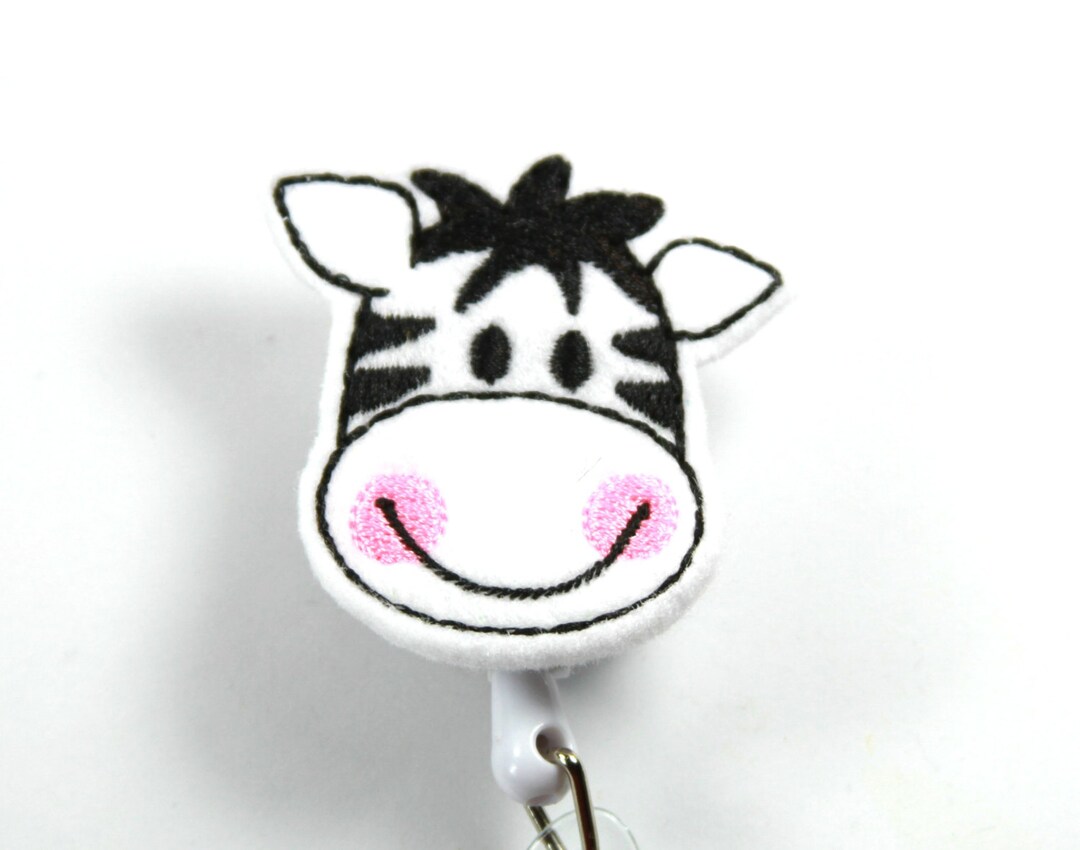 ZEBRA Felt Badge Reel, Felt Patch Badge Reel, Retractable Badge Holder ...