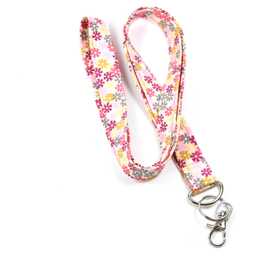 SPRING FLOWERS Fabric Lanyard Flowers Lanyard Spring Flowers - Etsy