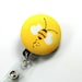 BEE Fabric Button Reel, Retractable Badge Reel, Bumble Bee Badge Button ...