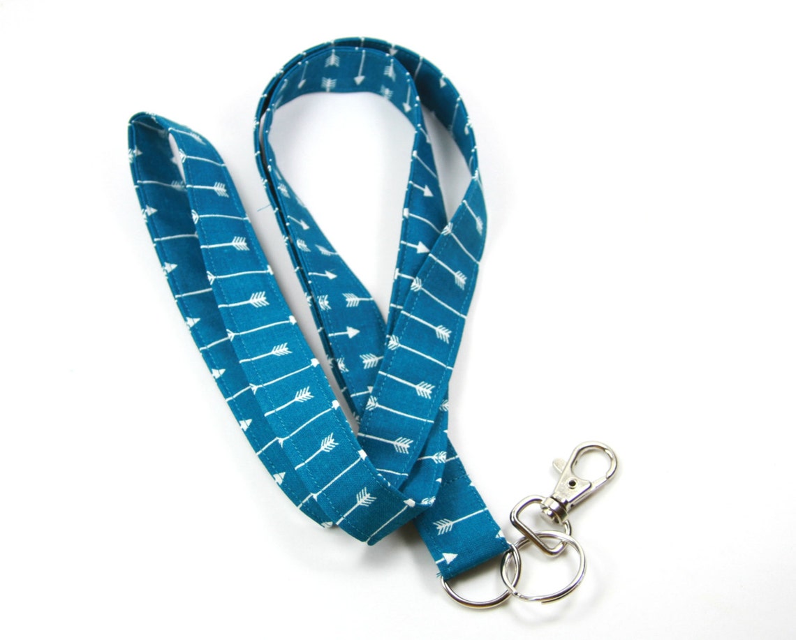 ARROWS Fabric Lanyard, Teal Arrows Badge Holder, Teal Color Lanyard ...