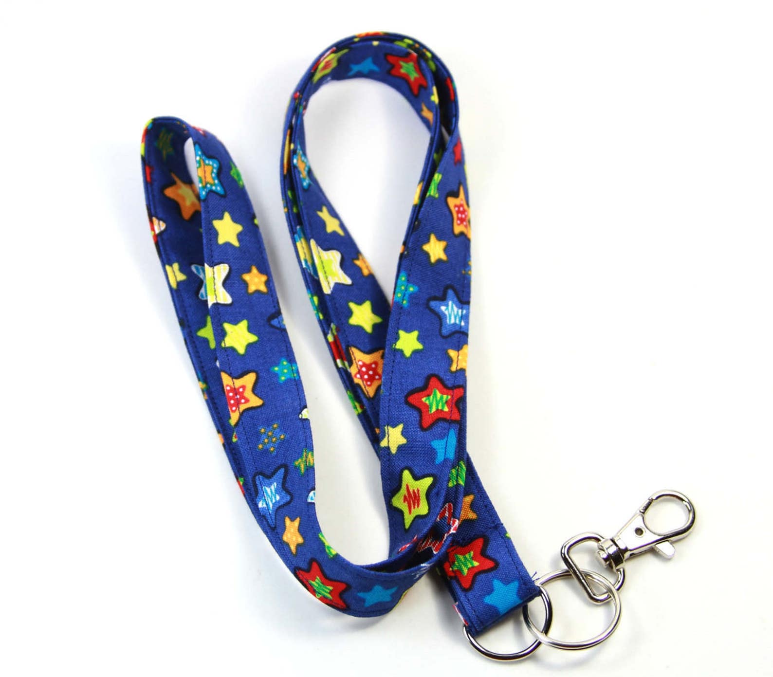 STARS Fabric Lanyard Stars Badge Holder Multi-color Stars - Etsy
