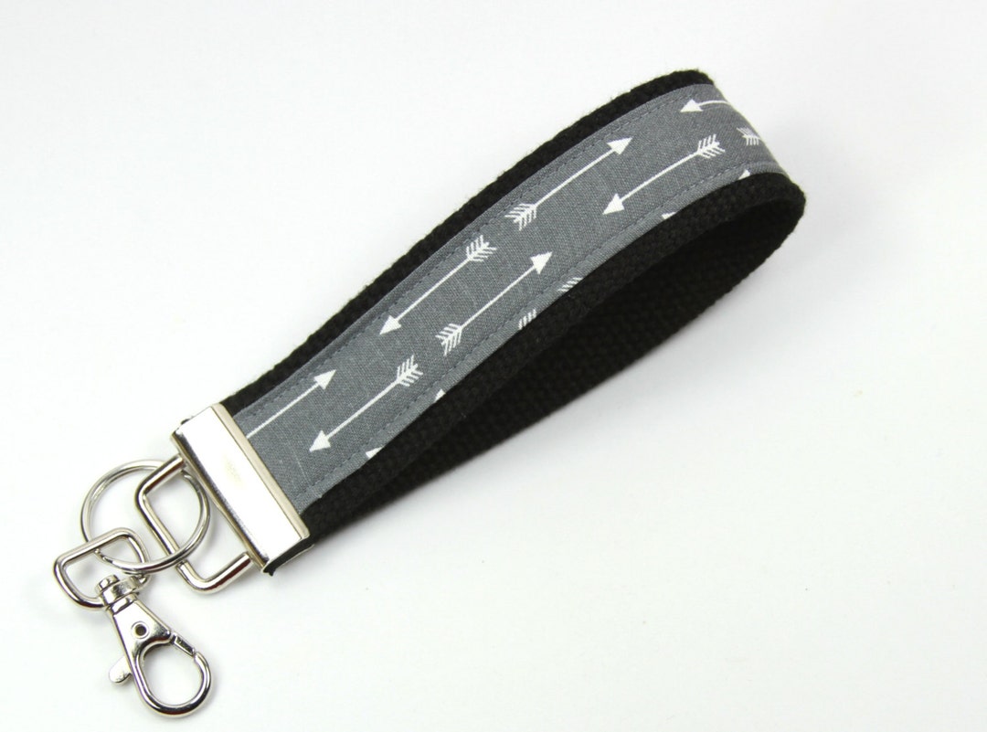 ARROWS Fabric Key Fob, Arrows Key Chain, Gray Arrows Key Chain, Arrows ...