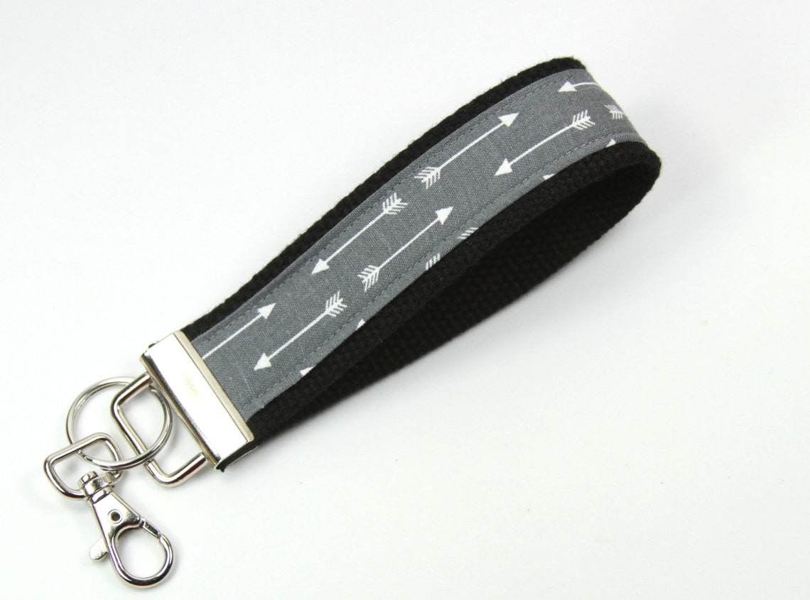 ARROWS Fabric Key Fob Arrows Key Chain Gray Arrows Key - Etsy