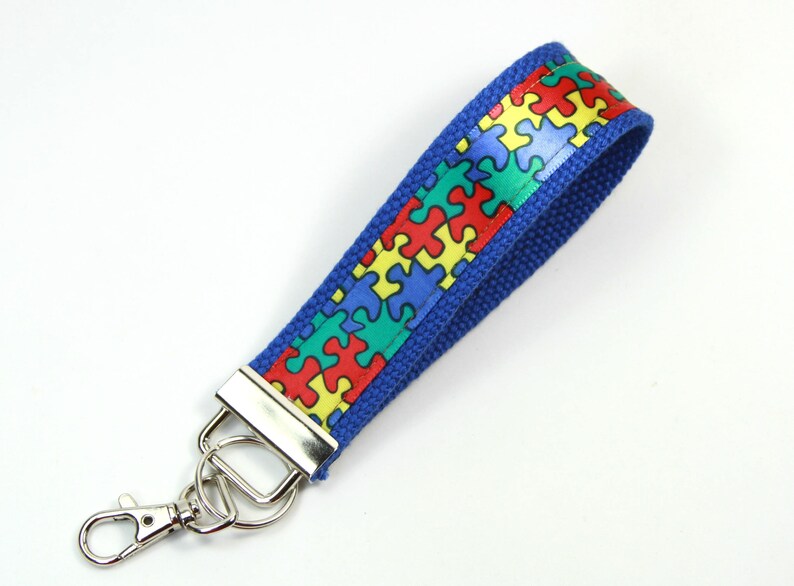 AUTISM Fabric Key Fob Puzzle Key Fob Puzzle Keychain Autism | Etsy