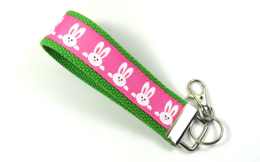 RABBIT Wristlet, Rabbit Keyfob, Rabbit Keychain, Bunny Rabbit Key Chain ...