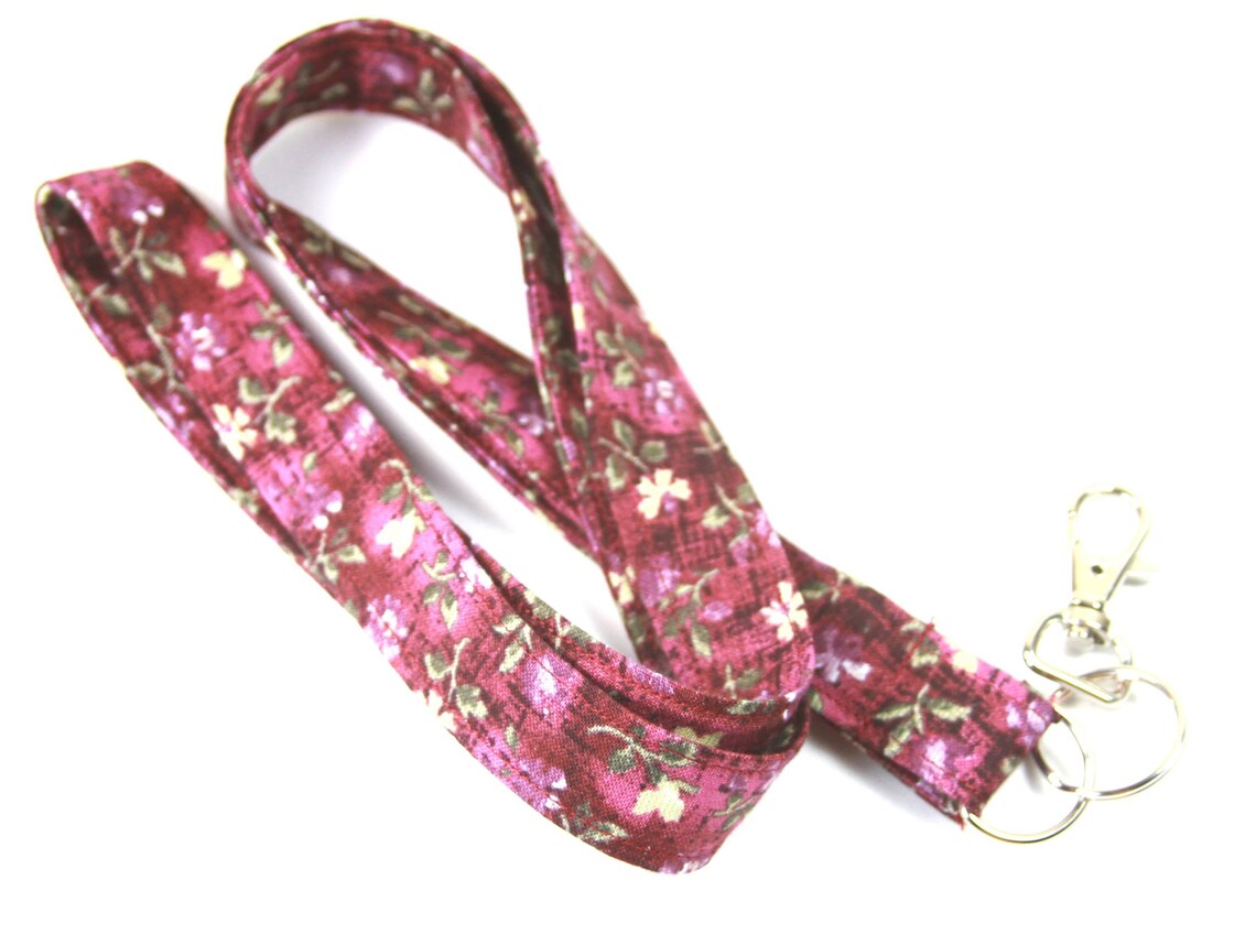 VINTAGE Fabric Lanyard Maroon Lanyard Burgundy Lanyard - Etsy