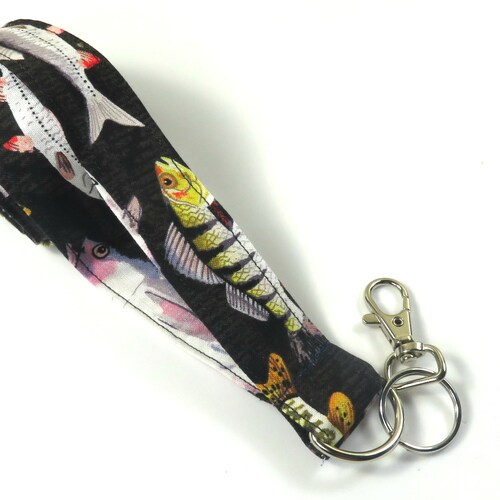 FISHES Fabric Lanyard Fishing Lanyard Fish Badge Holder - Etsy