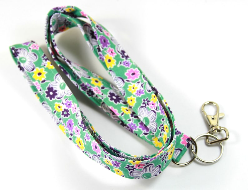 SPRING Flower Lanyard Fabric Lanyard Spring Flower Badge | Etsy
