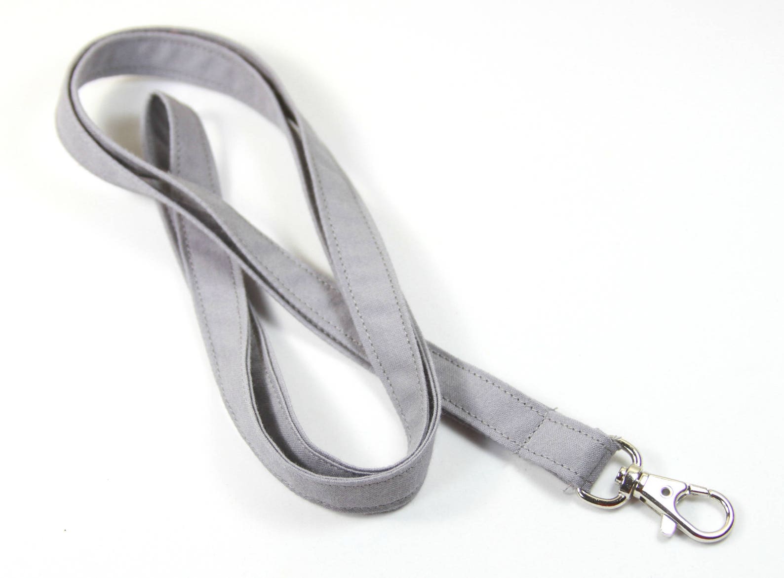 GRAY Fabric Lanyard Gray Badge Holder Skinny Gray Lanyard | Etsy