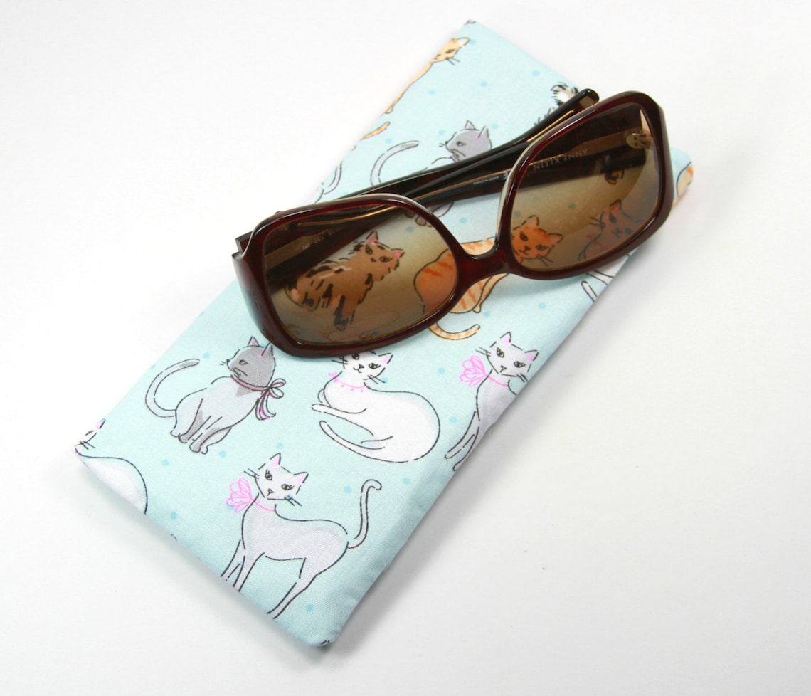 CATS Fabric Bag, Sunglasses Bag, Eyeglasses Bag, Cat Lovers Bag ...