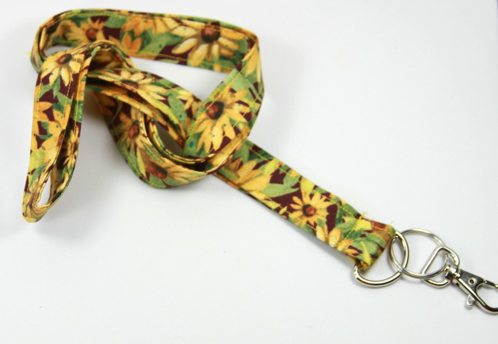 SUNFLOWER Fabric Lanyard Fabric Badge Holder Sunflower Badge | Etsy