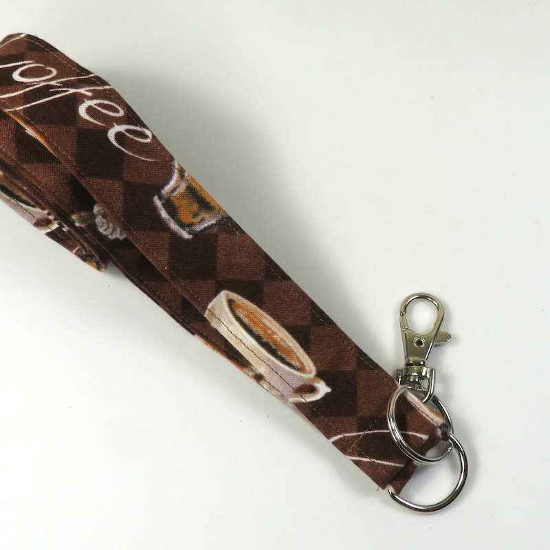 Fabric Lanyard Coffee - Etsy UK