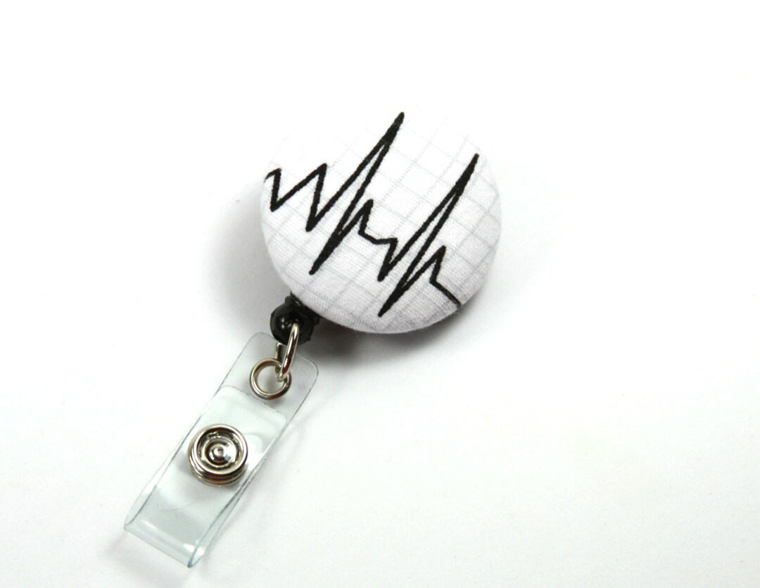 HEART Beat Fabric Button Badge EKG Fabric Button EKG Button - Etsy