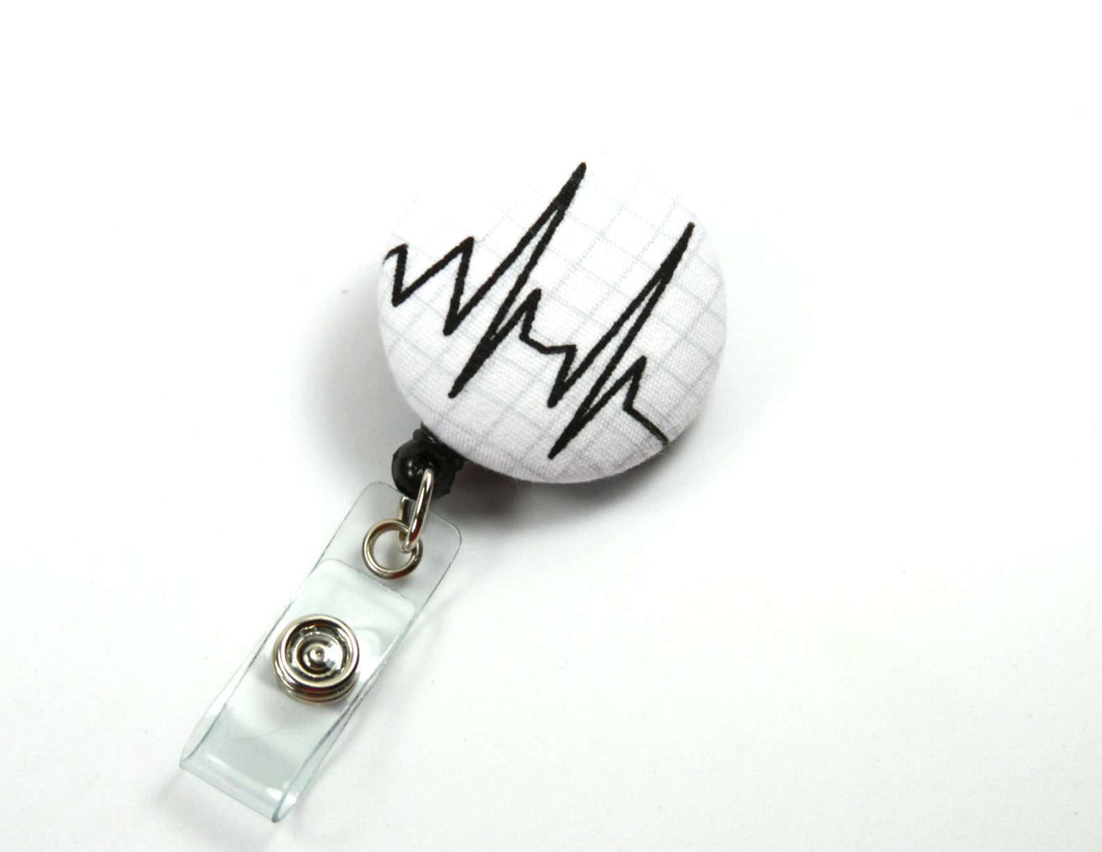 HEART Beat Fabric Button Badge, EKG Fabric Button, EKG Button Reel ...