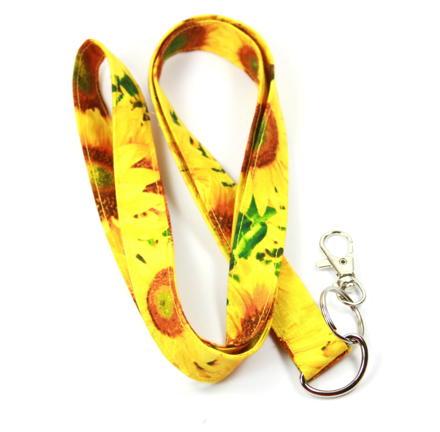 SUNFLOWER Fabric Lanyard Fabric Badge Holder Sunflower | Etsy