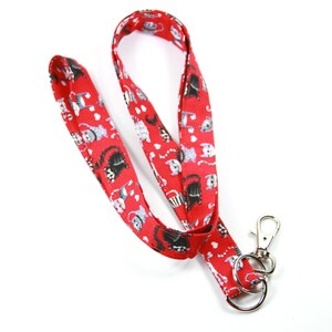 CAT Fabric Lanyard, Cat Fabric Badge Holder, Cat Badge Holder, Black ...