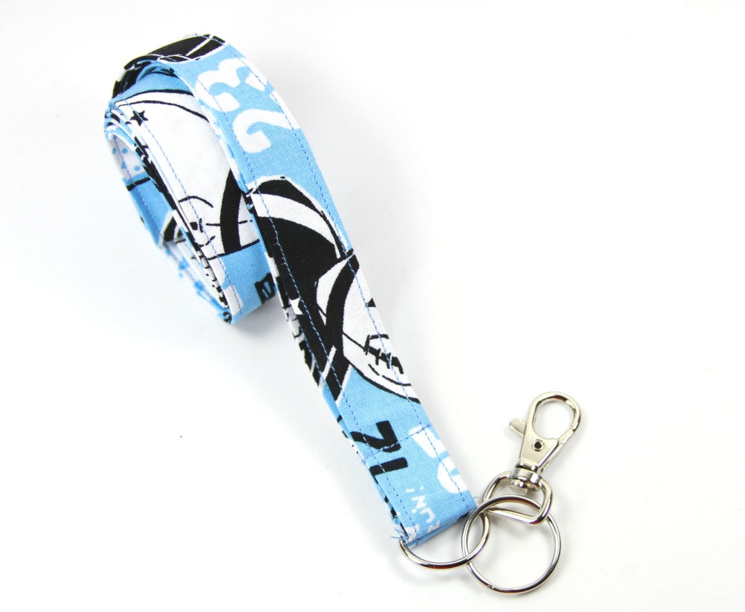 RUN RUN Fabric Lanyard, Sports Badge Holder, Baseball Lanyard, Blue ...