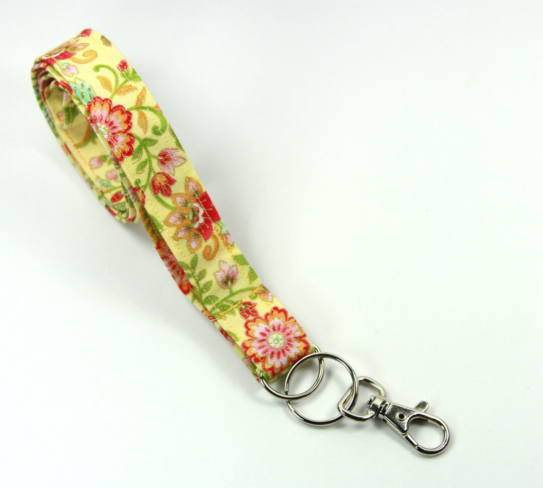 FLOWER Fabric Lanyard, Flower Badge Holder, Floral Lanyard, Floral ...