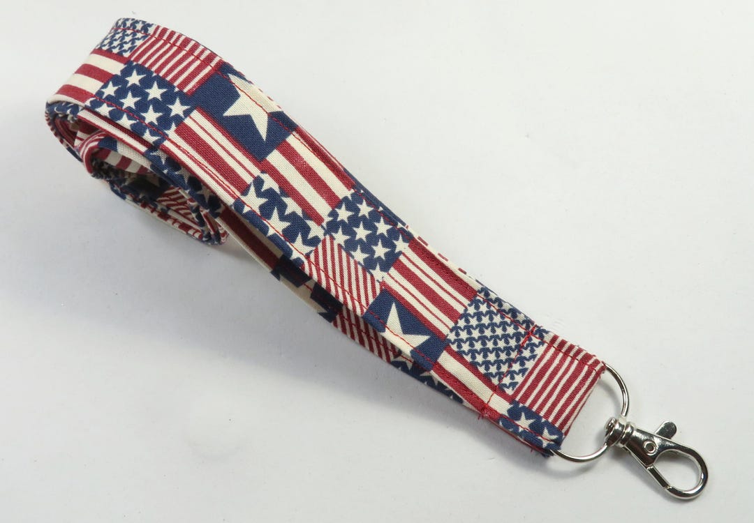 PATRIOTIC Lanyards, Stars and Strips Badge Holder, Beautiful Badge ...
