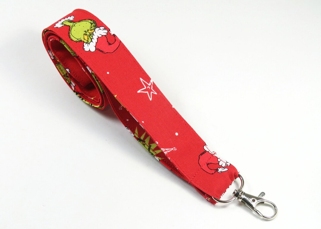 GREEN Monster Badge Holder, Green Red Lanyard, Beautiful Christmas ...