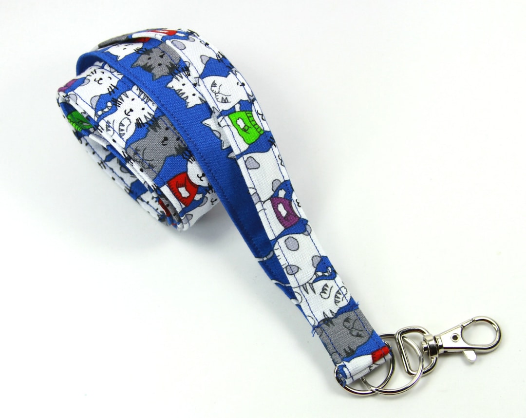 CATS Fabric Badge Holder, Cats Lanyard, Blue Badge Holder, Pet Lanyard ...