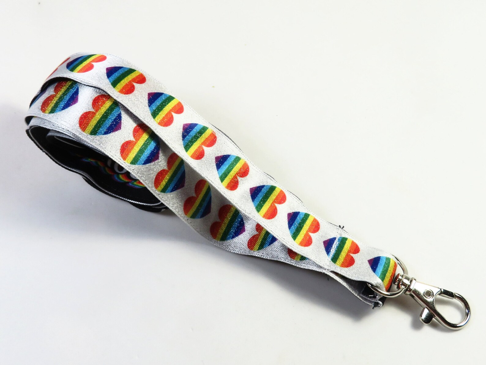 RAINBOW Heart Lanyard Ribbon Lanyards Rainbow Heart - Etsy
