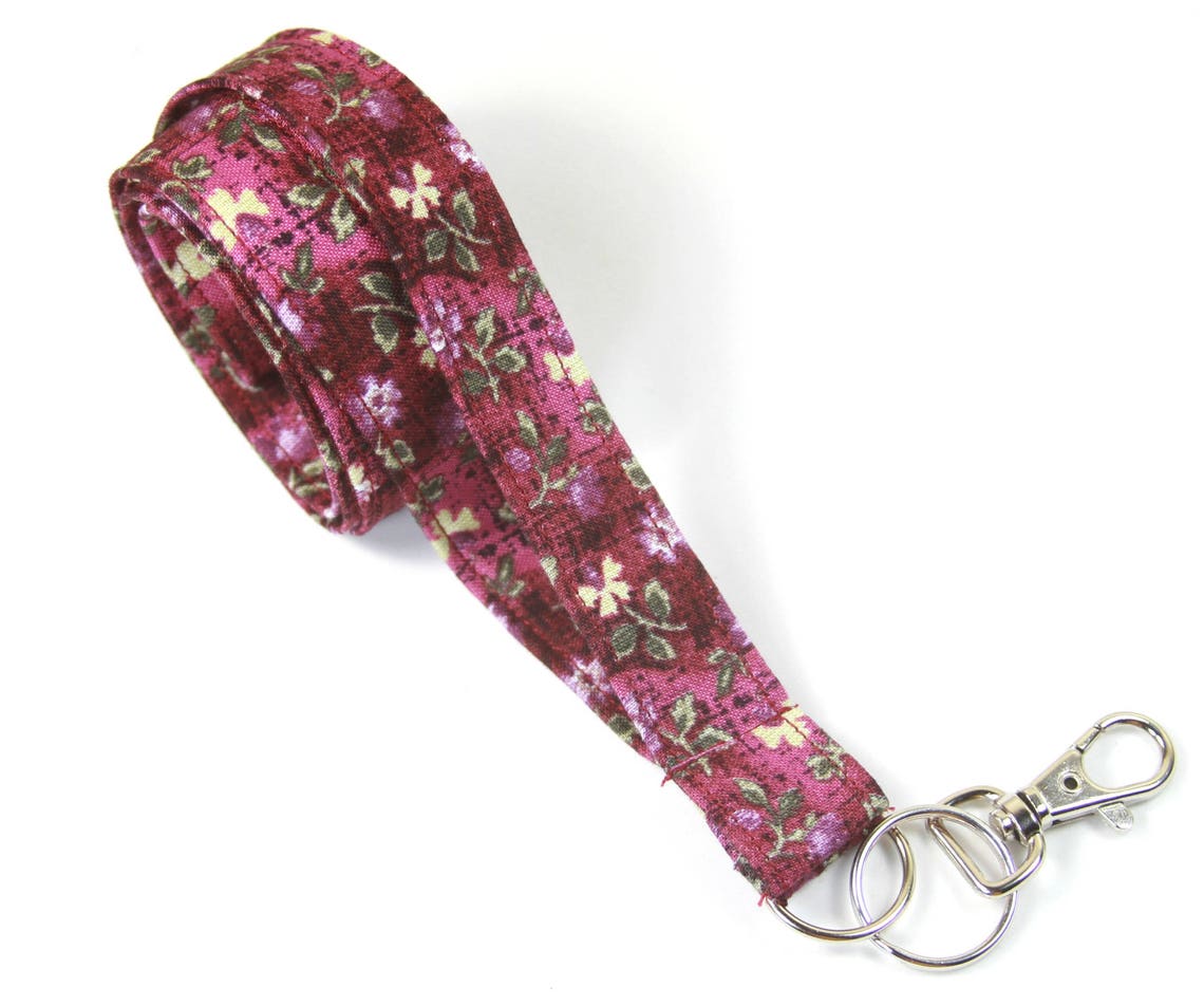 VINTAGE Fabric lanyard Maroon lanyard Burgundy lanyard | Etsy