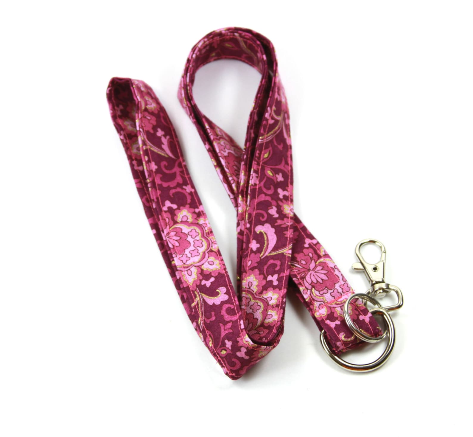 FUCHSIA Fabric Lanyard, Fabric Badge Holder, Purple Pink Lanyard - Etsy