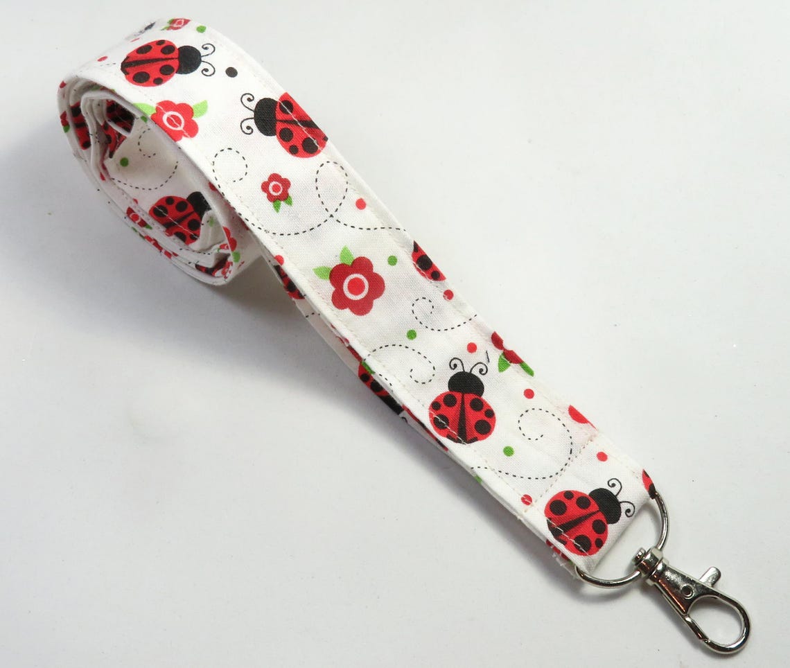 LADYBUG Fabric Lanyard, Beautiful Badge Holder, Cute Bug Lanyard - Etsy