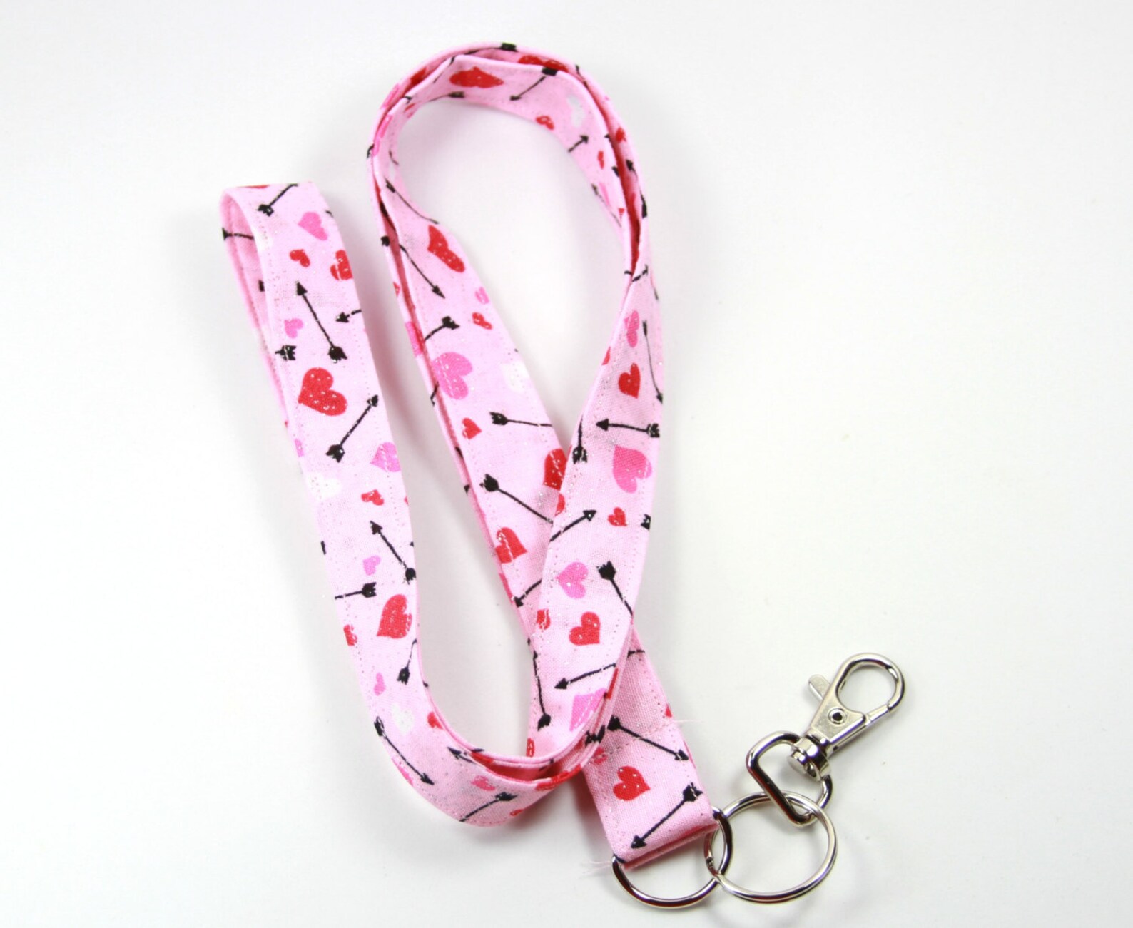 ARROWS Fabric Lanyard, Heart Arrows Lanyard, Heart Badge Holder, Love ...