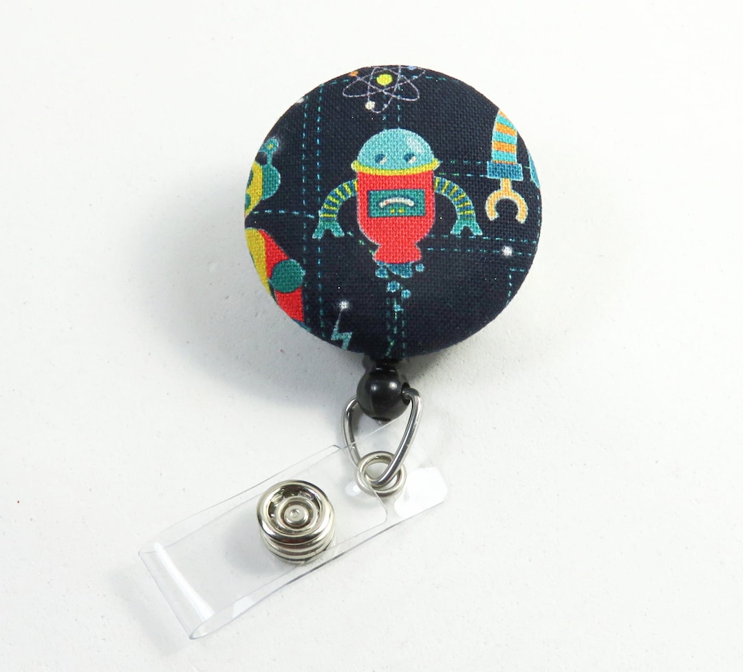 ROBOT Button Reel, Retractable Badge Holder, Robot Badge Holder ...