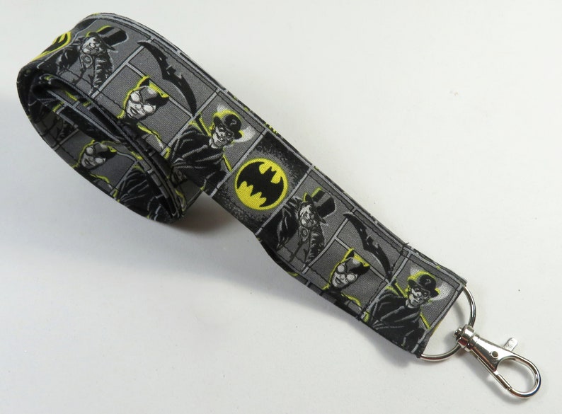 BAT Fabric Lanyard, Superhero Badge Holder, Black Badge Holder, Fabric ...
