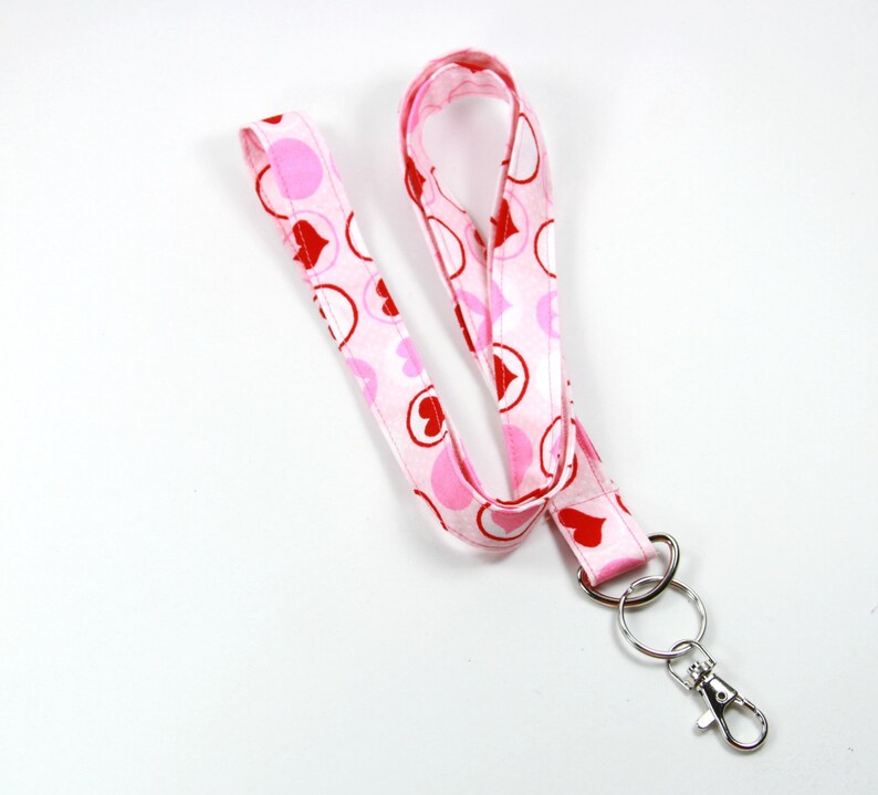 HEART Fabric Lanyard, Valentine Lanyard, Heart Lanyard, Fabric Lanyard ...