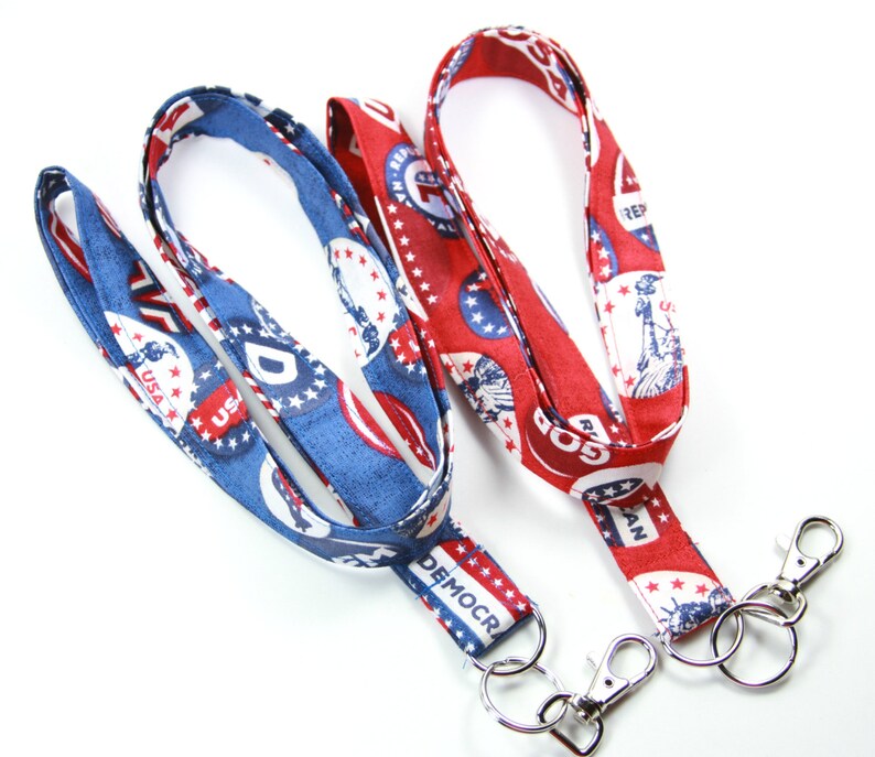 Political Party Fabric Lanyard Democratic Party Lanyard - Etsy
