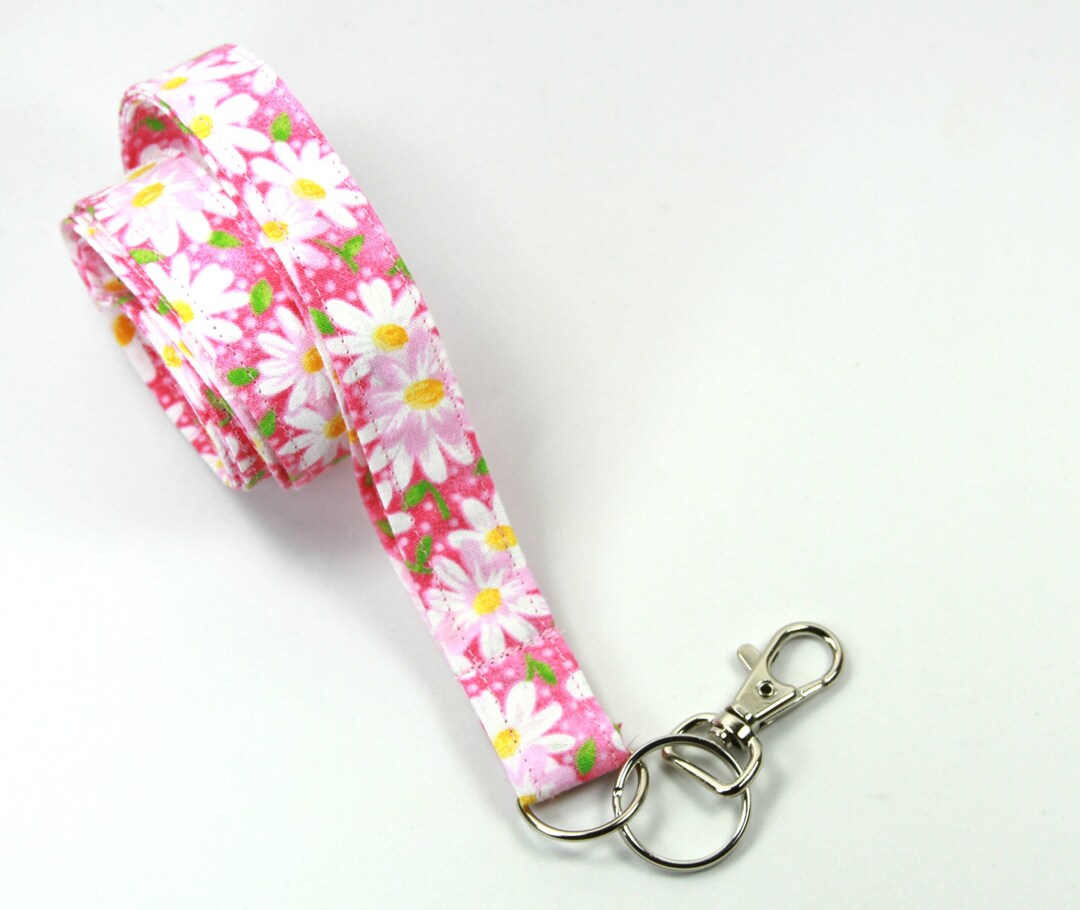 SPRING FLOWERS Fabric Lanyard, Fabric Lanyard, Flower Fabric Lanyard ...