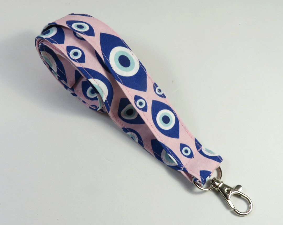 EYES Fabric Lanyard, Evil Eyes Badge Holder, Blue Eyes Lanyard, Evil ...