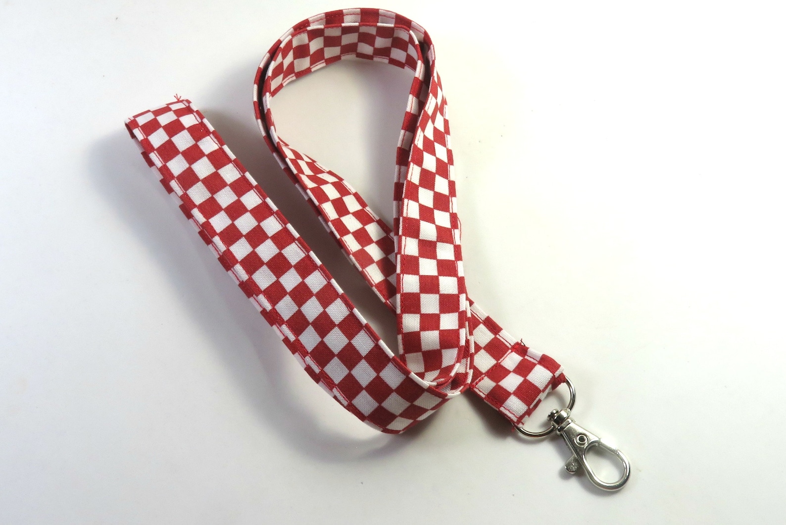 CHECKERS Fabric Lanyard Checkers Badge Holder Red Checkers | Etsy