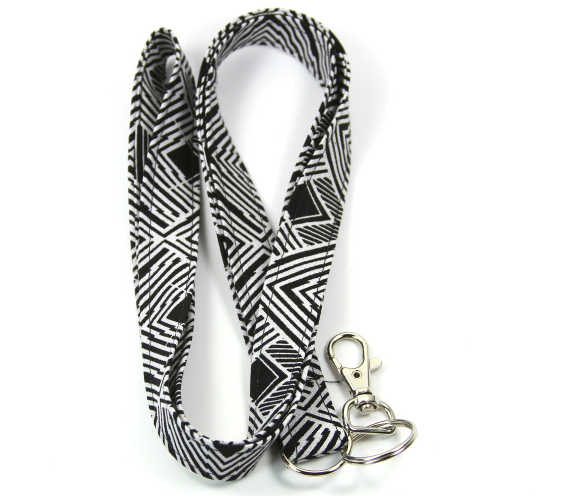ZIG ZAG Fabric Lanyard Zebra Design Lanyard Zebra Print | Etsy