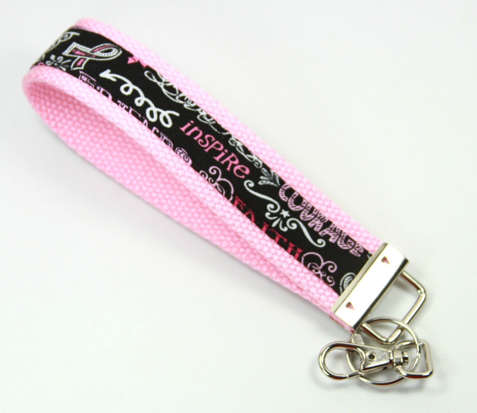 PINK RIBBON Fabric Key Chain Fabric Key Fob Breast Cancer - Etsy