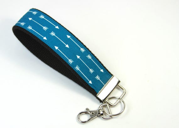 ARROW Fabric Key Fob Arrow Key Chain Teal Arrow Keychain | Etsy