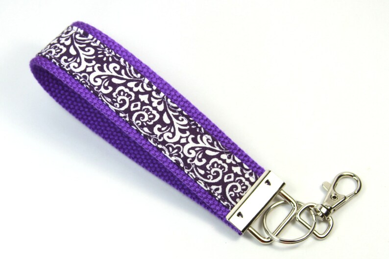 PURPLE SWIRL Fabric Key Chain Purple Key Fob Purple - Etsy