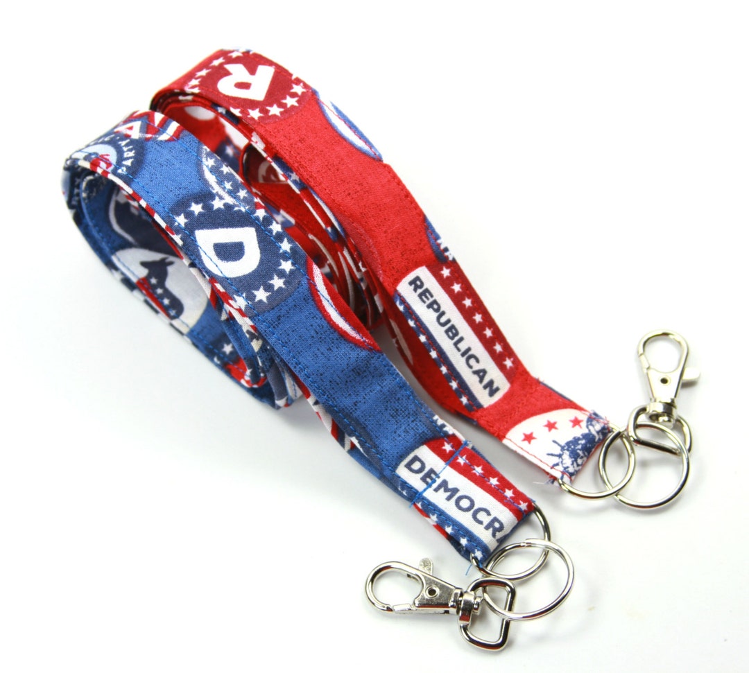 Political Party Fabric Lanyard, Democratic Party Lanyard, Republican ...